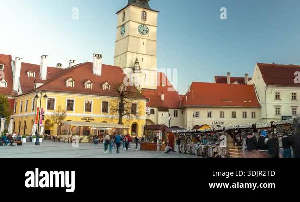 Sibiu, Romania - October 20, 2024: Small square trade kiosks. The ...
