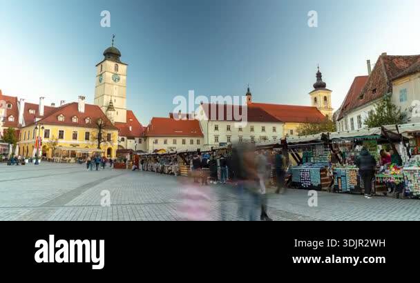Sibiu, Romania - October 20, 2024: Small square trade kiosks. The ...