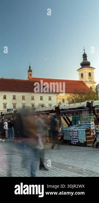 Sibiu, Romania - October 20, 2024: Small square trade kiosks. The ...