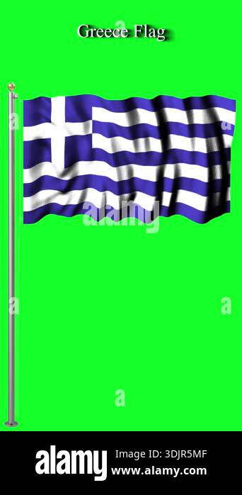 Greece Flag Animation Hellenic Waves of Heritage Stock Video Footage ...