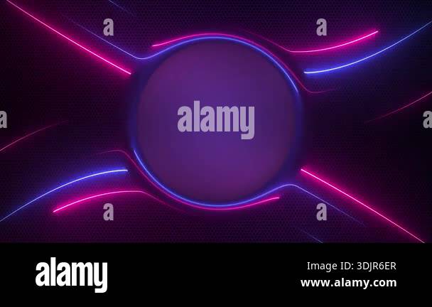 Trendy gaming technology background with glowing pink and blue neon ...
