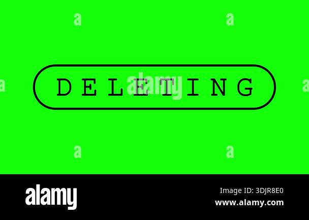 Animated "Deleting" Rubber Stamp Seal on Green Screen Background Stock ...