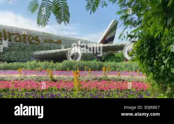 Flower airplane. Flower sculptures. Flower garden. Guinness World ...