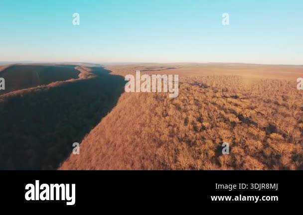 FPV drone aerial shot. Beautiful mountain view of nature landscape in ...