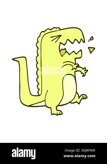changing color animation of cartoon doodle roaring t rex Stock Video ...