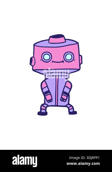 spinning motion animation of a cartoon robot design Stock Video Footage ...