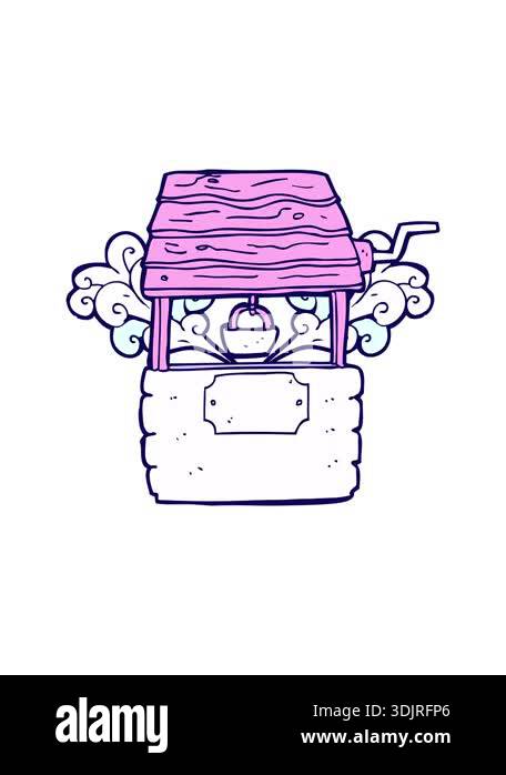 neon light effect animation of cartoon well Stock Video Footage - Alamy