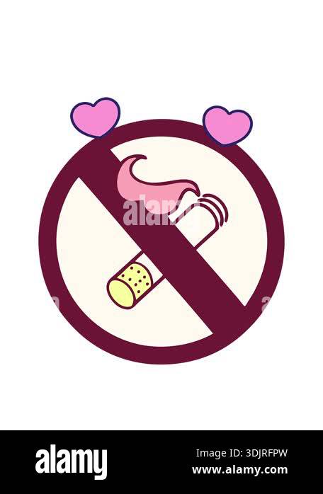 spinning hearts animation of cute cartoon of a no smoking allowed sign ...