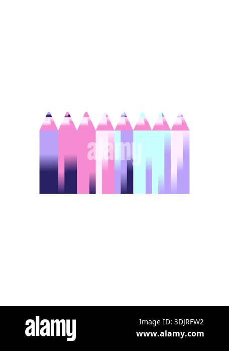 splitting effect animation of color pencils graphic vector illustration ...