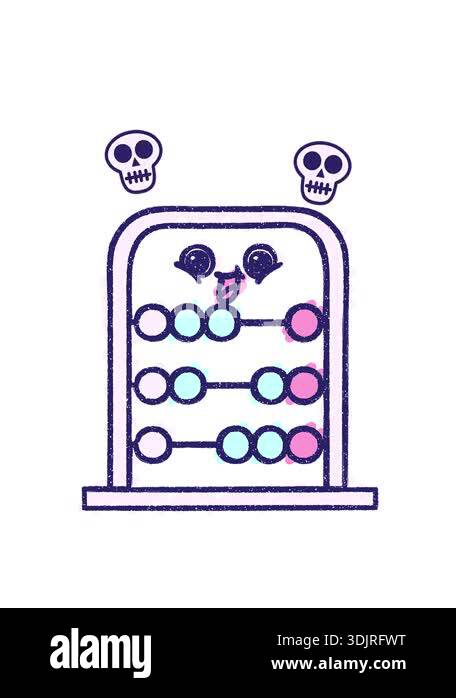 spinning skulls animation of Abacus Chalk Drawing Stock Video Footage ...