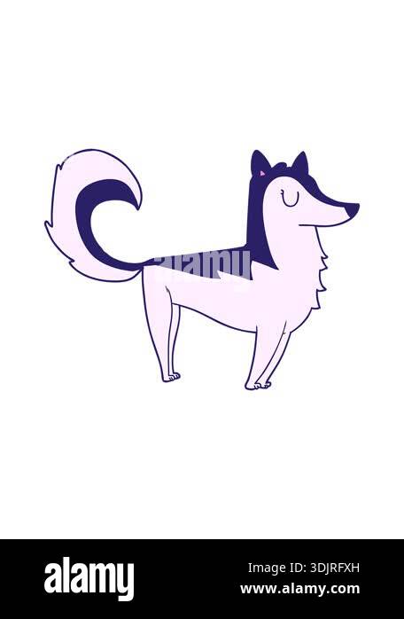 pressure popping animation of cartoon husky Stock Video Footage - Alamy