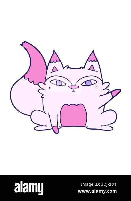 pixelize effect animation of cartoon arctic fox Stock Video Footage - Alamy