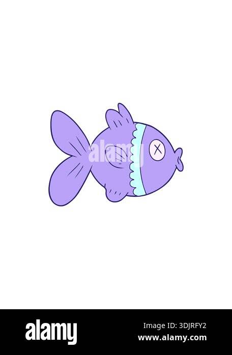 radioactive glowing animation of cartoon goldfish Stock Video Footage ...