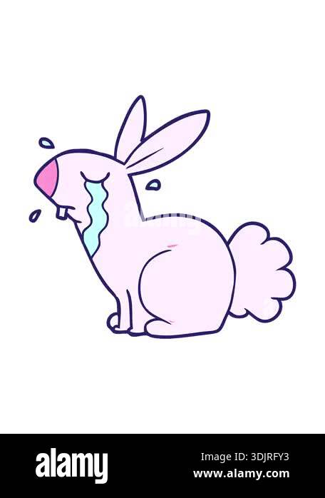 shivering motion animation of cartoon bunny rabbit crying Stock Video ...