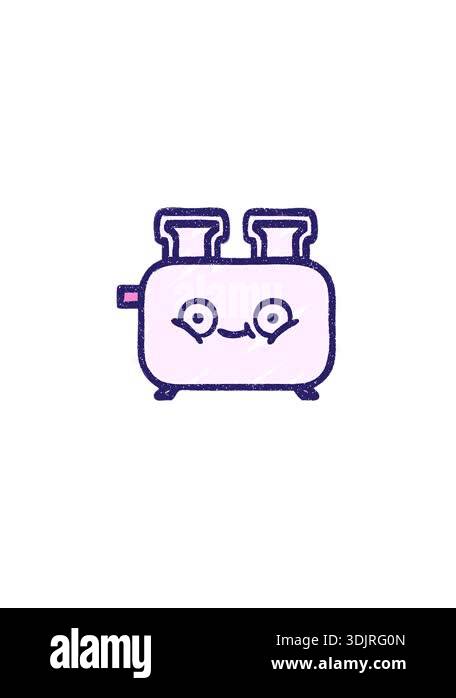 radioactive glowing animation of a Toaster Chalk Drawing Stock Video ...