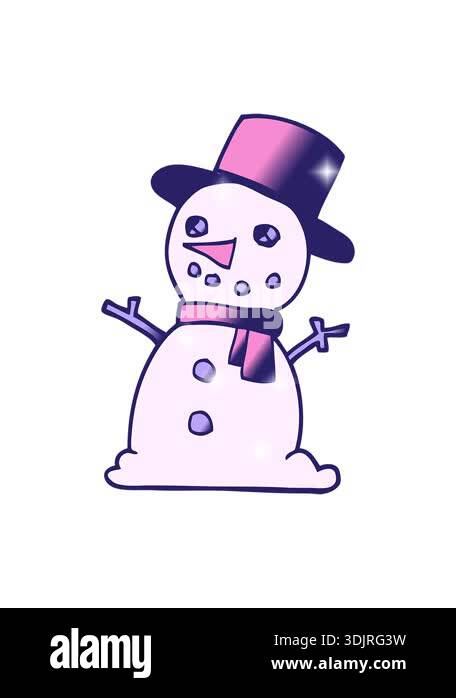 glitter effect animation of cartoon snowman Stock Video Footage - Alamy