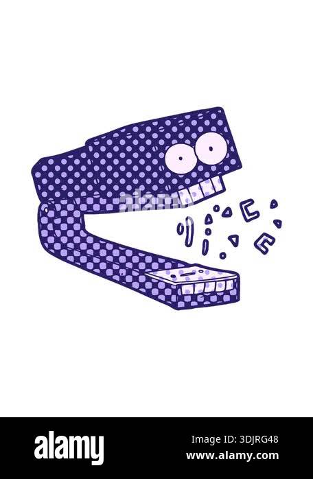 bob and pause animation of crazy cartoon stapler Stock Video Footage ...