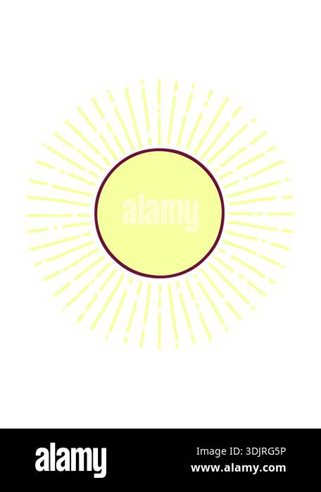 shine light effect animation of iconic tattoo style image of a sun in ...