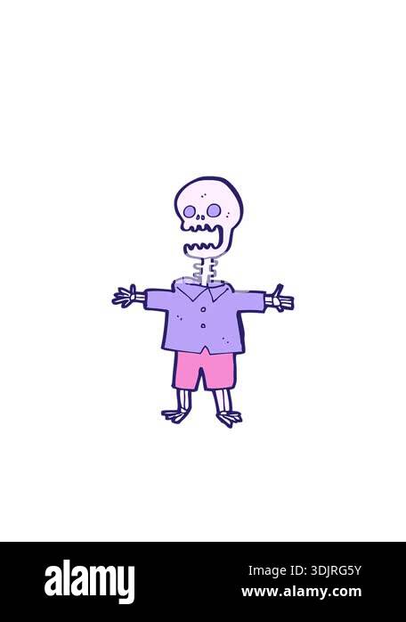 bobbing motion animation of cartoon skeleton Stock Video Footage - Alamy