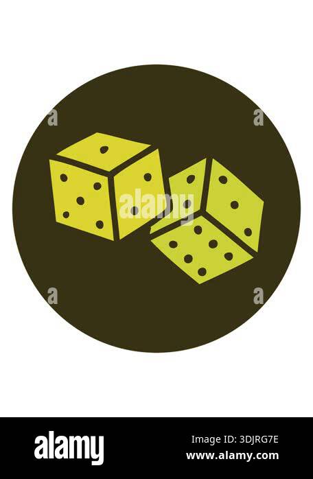 changing color animation of iconic tattoo style image of lucky dice ...
