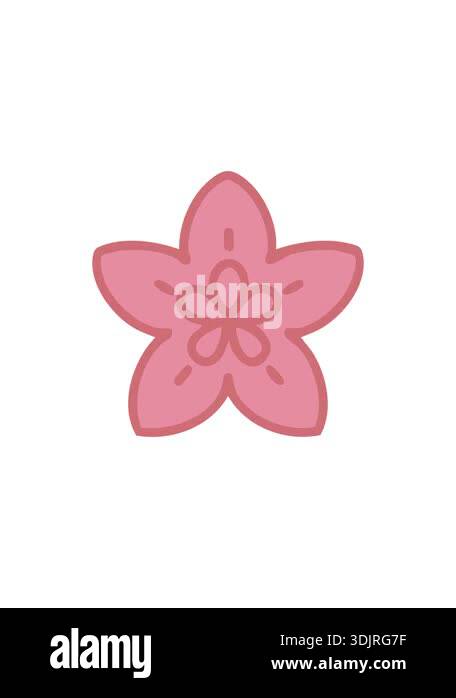 flashy sales animation of culturally traditional japanese single flower ...