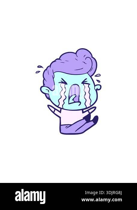 radioactive glowing animation of cartoon crying man Stock Video Footage ...