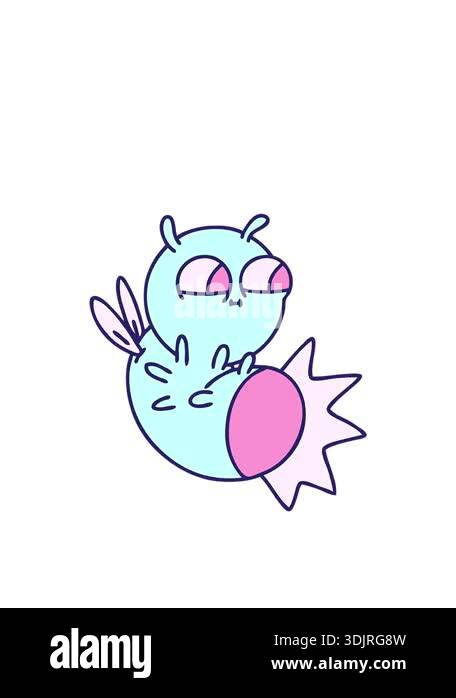 jumping motion animation of cartoon of a cute glow bug Stock Video ...