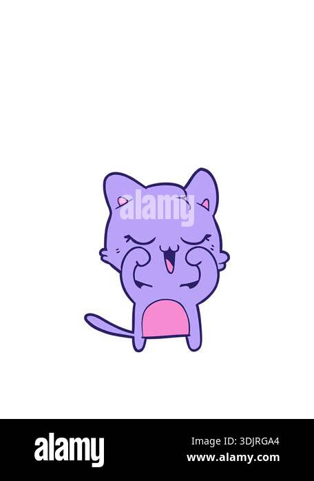 jumping motion animation of cartoon of a cat fun drawing Stock Video ...