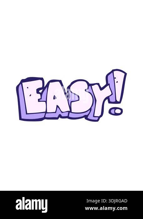 bob and pause animation of cartoon easy sign Stock Video Footage - Alamy