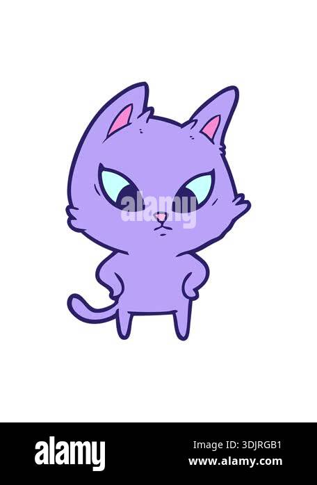 shaking motion animation of confused cartoon cat Stock Video Footage ...