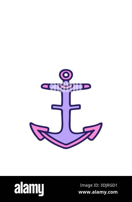 stretching up animation of iconic tattoo style image of an anchor Stock ...