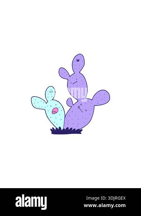 radioactive glowing animation of illustration of cactus Stock Video ...