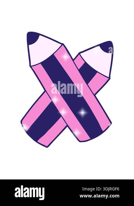 glitter effect animation of cartoon pencils Stock Video Footage - Alamy