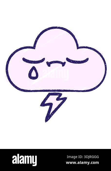 shaking motion animation of cartoon of a Cloud Chalk Drawing Stock ...