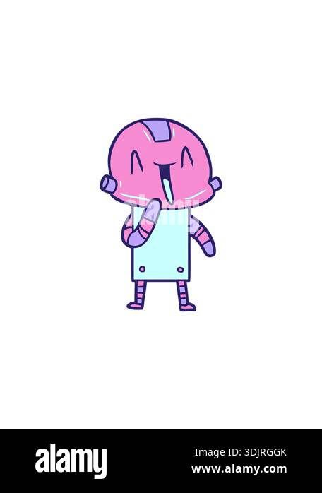 starburst effect animation of cute cartoon simple robot Stock Video ...