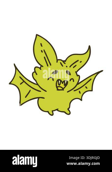 changing color animation of drawing of a super cute halloween bat Stock ...