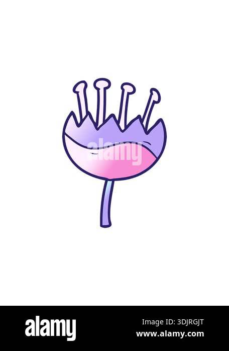 popping motion animation of cartoon flower drawing Stock Video Footage ...