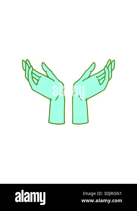 starburst effect animation of iconic tattoo style image of open hands ...