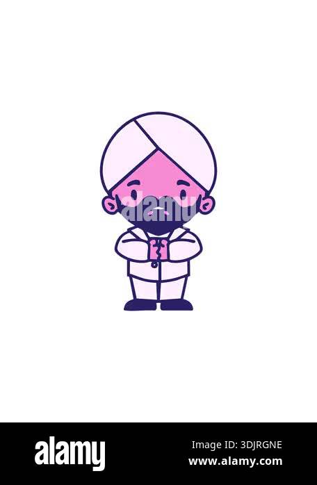 flashy sales animation of modern indian sikh man with hands together ...