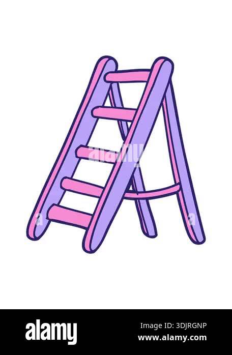 pixelize effect animation of cartoon ladder Stock Video Footage - Alamy