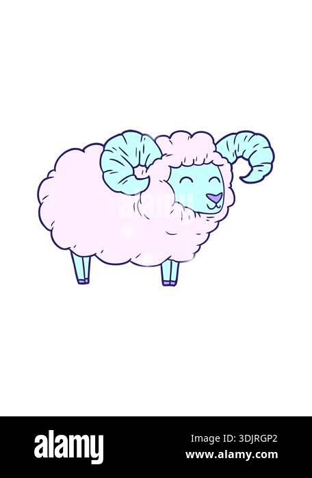 glitter effect animation of cartoon ram Stock Video Footage - Alamy