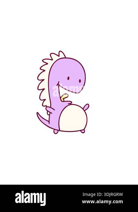 horizontally vibrating animation of cartoon of a happy dinosaur in ...
