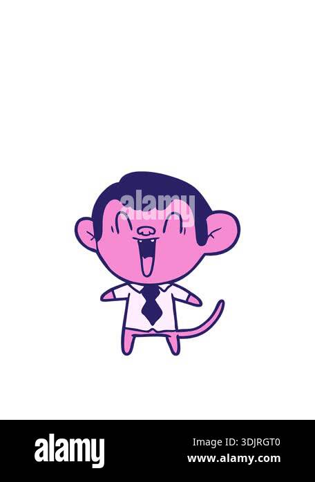 stretching up animation of cartoon laughing monkey Stock Video Footage ...