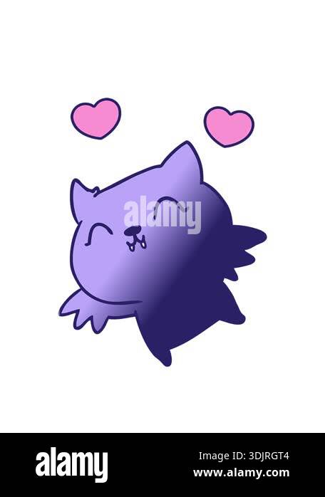 spinning hearts animation of freehand drawn gradient cartoon of cute ...