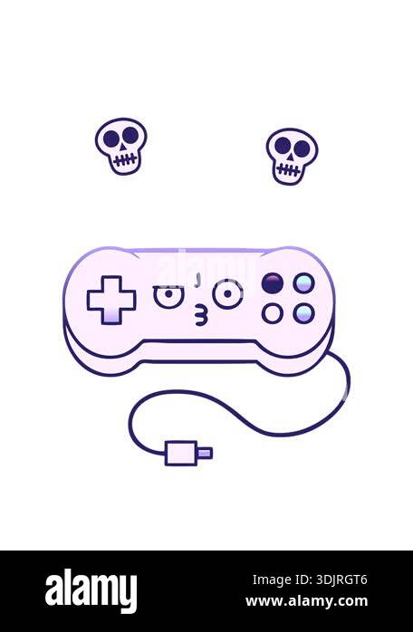 spinning skulls animation of game controller Stock Video Footage - Alamy