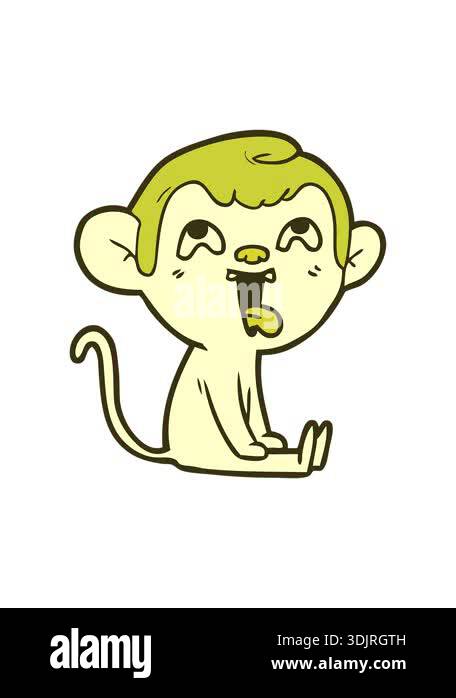 changing color animation of crazy cartoon of a monkey Stock Video ...