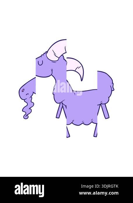 splitting motion animation of cartoon goat image Stock Video Footage ...