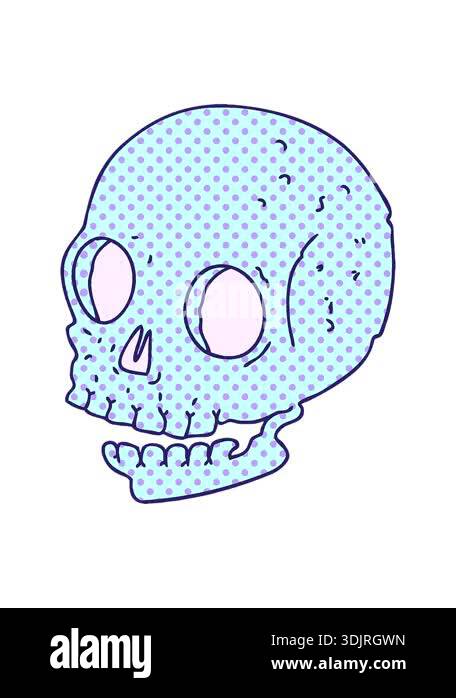 shine light effect animation of comic book quirky cartoon skull Stock ...