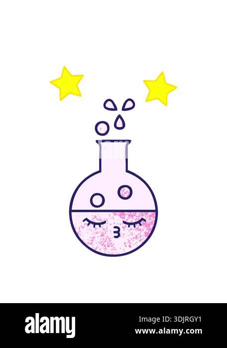 spinning stars animation of retro grunge texture cartoon of a test tube ...