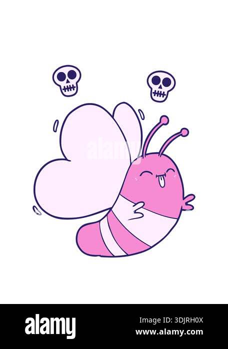 spinning skulls animation of butterfly cartoon Stock Video Footage - Alamy